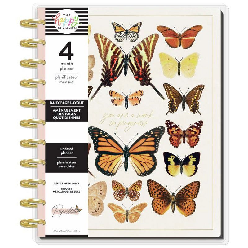 Undated Papillon Butterfly Big Daily Planner 4-Months